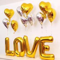China CRD party hot sale  wedding party 32inch huge rose gold and gold metallic love letter mylar  foil Valentine balloons for sale