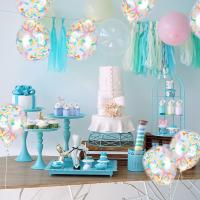 China new arrival Ice  cream confetti transparent latex balloons bubble happy birthday balloon party decoration balloons bubble for sale