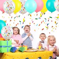 China new arrival Ice  cream confetti transparent latex balloons bubble happy birthday balloon party decoration balloons bubble for sale