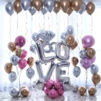 China Hot  globos de helio al por mayor gold silver balloons wedding balloon arch with glue dot for sale
