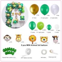 China 144 Pack With Animal foil Balloons and Palm Leaves for Kids Birthday Party Baby shower Party Balloon Garland arch Kit for sale
