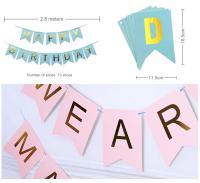 China Party decoration big size and small size color assortment  Happy birthday  paper  banner for sale