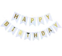 China 2021 new product idea  Happy Birthday paper flag banner set  for party backdrop /table decoration for sale