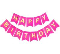China 2021 new product idea  Happy Birthday paper flag banner set  for party backdrop /table decoration for sale