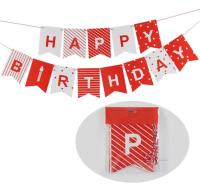 China 2021 new product idea  Happy Birthday paper flag banner set  for party backdrop /table decoration for sale