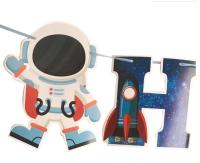 China New design boy birthday party party  decoration astronaut spaceship happy birthday  banner  paper garland for sale