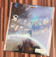 China New design boy birthday party party  decoration astronaut spaceship happy birthday  banner  paper garland for sale