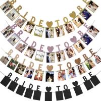 China Wedding Decoration and Bridal Shower Bachelorette Party Bridal to Be Photo Banner Bride Bunting 4 Color Die Cutting Printing for sale