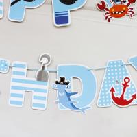 China New design boy birthday party decoration pirate theme  happy birthday  banner for sale