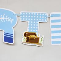 China New design boy birthday party decoration pirate theme  happy birthday  banner for sale