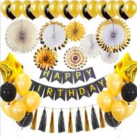 China Happy Birthday paper flag banner set  for party table decoration for sale