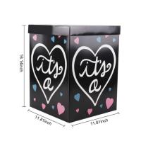 China Gender reveal box surprise  box  with pink and  blue latex balloons party decoration surprise paper box for sale