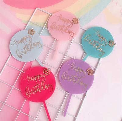 China Ins happy birthday butterfly star rainbow anniversary acrylic cake topper  wholesale for sale