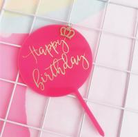 China Ins happy birthday butterfly star rainbow anniversary acrylic cake topper  wholesale for sale