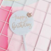 China Ins happy birthday butterfly star rainbow anniversary acrylic cake topper  wholesale for sale