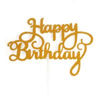 China party decoration  paper  Happy birthday  acrylic cake topper for sale