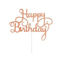 China party decoration  paper  Happy birthday  acrylic cake topper for sale