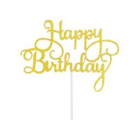 China party decoration  paper  Happy birthday  acrylic cake topper for sale