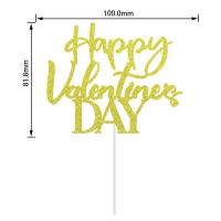 China party decoration  paper  Happy Valentine's Day cake topper for sale