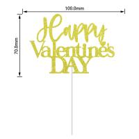 China party decoration  paper  Happy Valentine's Day cake topper for sale