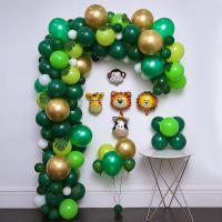 China Jungle Safari Theme Party Balloon Garland  Animal Balloons with  Palm Leaves for kids birthday Baby Shower decoration for sale