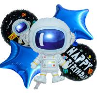 China 2022 new party wall decoration  Outer space Spaceship Astronaut Theme cartoon foil  Balloons happy  birthday party set for sale