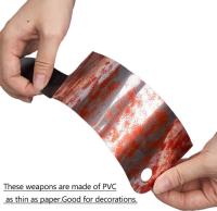 China 12 pieces of Halloween night club shopping malls KTV horror decoration PVC blood knife  trick props hanging  banner for sale