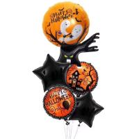 China Halloween 2022 home decor balloon party ghost  bat witch pumpkin foil balloons set of 5 for sale