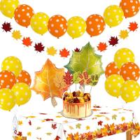 China 2022  fall decor Thanksgiving happy fall party maple leaves pumpkin balloons banner for sale