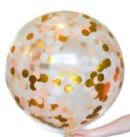 China big clear color 36inch confetti transparent stuffing latex  balloons for sale