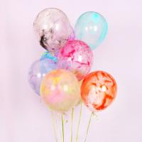 China New product idea Bag of 24pcs 12 inch transparent latex graffiti  balloon with different pigments for sale