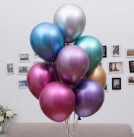 China custom logo blue circle tissue gold shape chrome latex balloons for sale