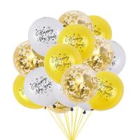 China Pro en71 12 helium balloon latex metallic golden 12 inch 32g sizes oval shape happy new year 2020 for sale
