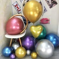 China 18inch chrome metallic colors rose gold latex balloons for birthtday wedding balloon garland decoration for sale