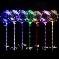 China Transparent LED Light Up Balloons Round and heart led bobo balloons flowers balloons with led lights stands for sale
