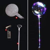 China Transparent LED Light Up Balloons Round and heart led bobo balloons flowers balloons with led lights stands for sale