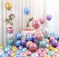 China birthday decoration party supplies rose gold pink silver assortment color  metallic latex chrome balloons 12inch for sale