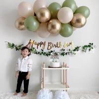 China birthday wedding anniversary balloons party decorations 12inch rubber latex   vintage  avocado sage green balloons for sale