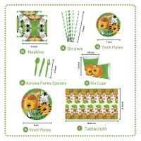 China Safari Animal Jungle Theme birthday Party Supplies  Tableware Set  of Plates  Napkins Tablecloths Straws for sale