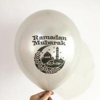 China 12 inch metallic latex balloons with custom logo printed Eid Mubarak  advertising Helium balloon for sale