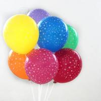 China Wholesale  12inch latex balloon party decoration high quality printing star printed assorted color balloons for sale