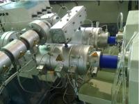 China PP / PE / PVC Plastic Pipe Extrusion Line , Twin Pipe Double Screw Extruder for sale