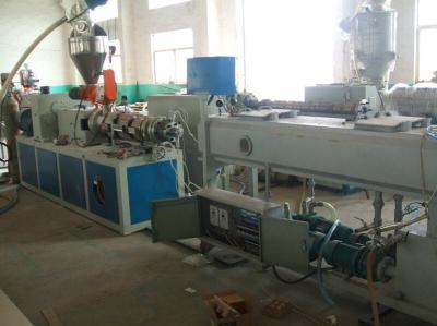 China Twin Screw PVC Electrical Conduit Pipe Extrusion Line - 16-63mm Diameter Range, 80-250kg/h Capacity for sale