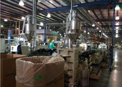 China Plastic UPVC Profile Machine Twin Screw PVC Extruder 180-300mm Width 18.7-33.1kW Power for sale