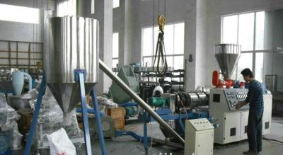 China PVC Hot Cutting Granule Plastic Extrusion Line , PVC Pelletizer Double Screw Extruder for sale