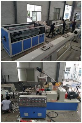 China 50mm to 160mm PVC Pipe Production Line SJSZ65X132 Conical Twin Screw Extruder 37KW for sale