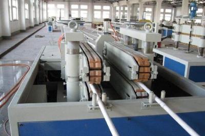 China PVC UPVC Double Pipe Plastic Extrusion Line with Twin Screw 51/105-65/132mm, 80-250kg/h Capacity for sale