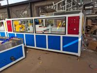 China Double Screw PVC WPC Plastic Profile Extrusion Line with PLC Control - 180mm to 300mm Width Capacity for sale