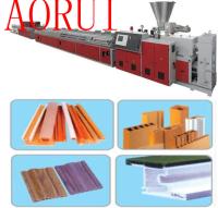 China Smooth PP PE WPC Plastic Profile Conical Twin Screw Extruder for Ceiling 65mm 132mm for sale