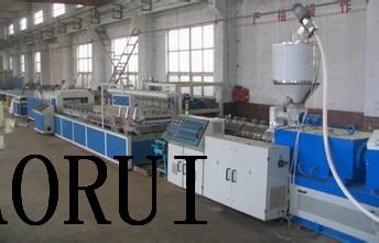 China Conical Double Screw Extruder , PVC Hollow Door Board Production Line for sale